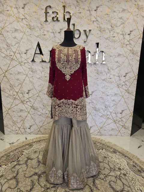 Reddish Mehroon Nikkah Dress | FAB BY AMIRAH